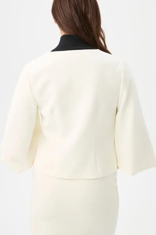 Trina Turk Basal Cropped Jacket With Embellished Buttons - Winter White