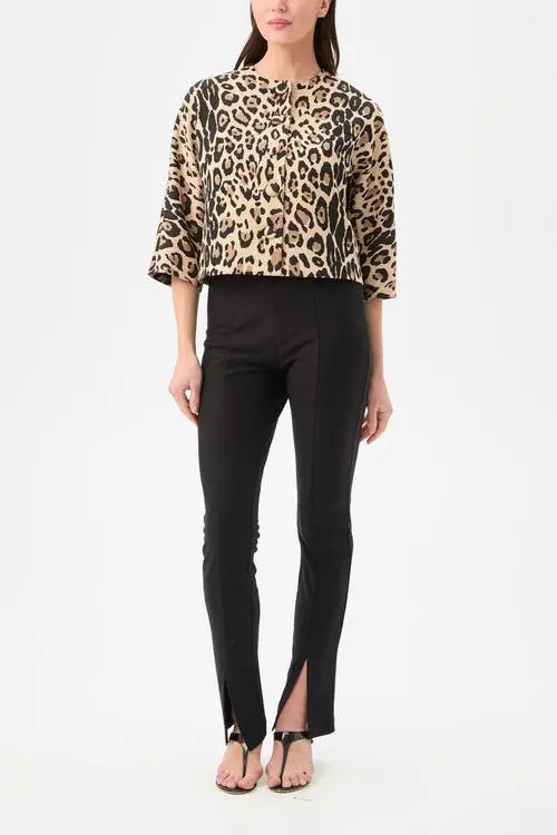 Trina Turk Critique Cropped Leopard Jacket