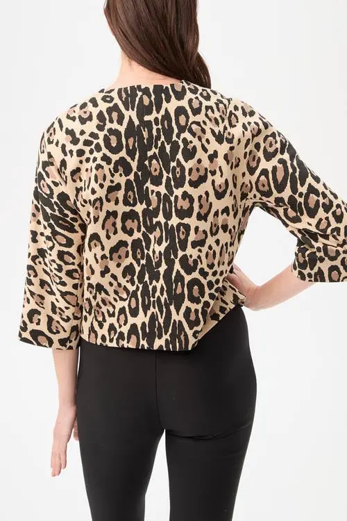 Trina Turk Critique Cropped Leopard Jacket