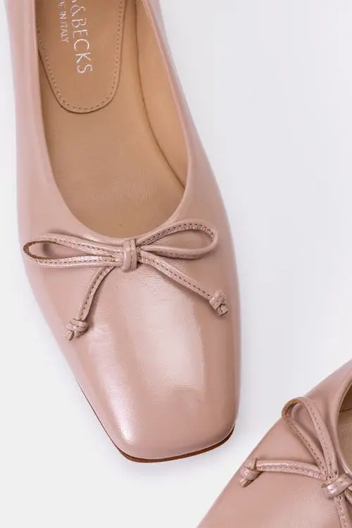 BELLS & BECKS Felicia Square Toe Ballerina Flat - Blush