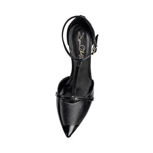 JOAN OLOFF SHOES Desiree T-strap Pump - Black