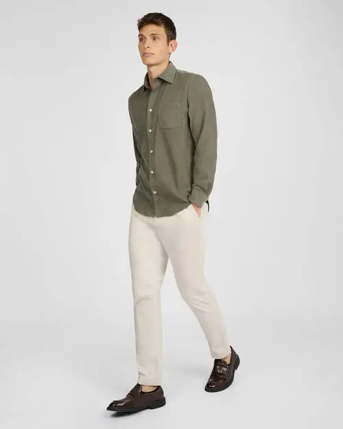 Onia Micro Cord Long Sleeve Button Down - Dark Sage