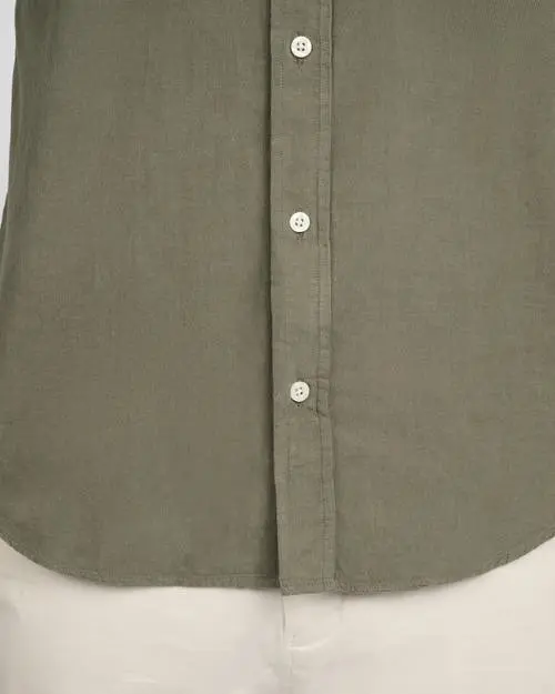 Onia Micro Cord Long Sleeve Button Down - Dark Sage