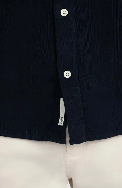 Onia Micro Cord Long Sleeve Button Down