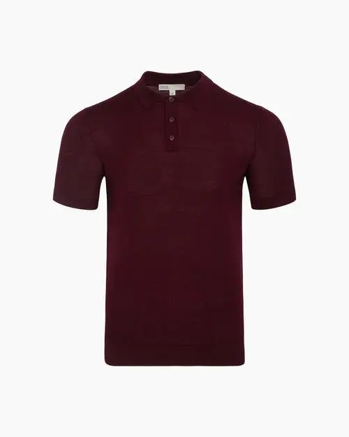 Onia Extra Fine Merino Wool Polo - Port Wine
