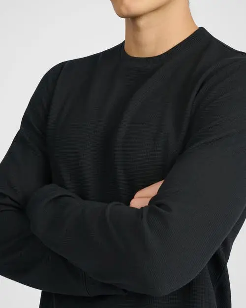 Onia Waffle Crewneck - Black