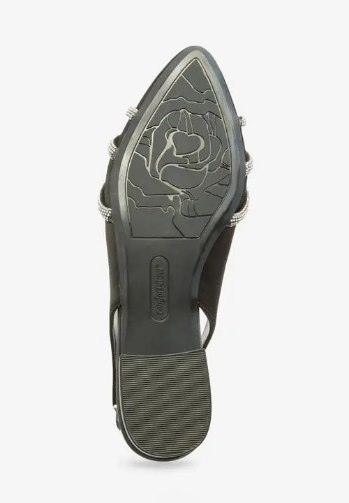COMFORTVIEW The Evelyn Slingback With Embellished Detail - Black