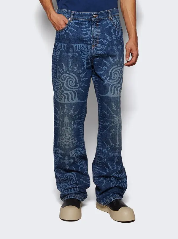 BLUEMARBLE Laser Print Straight Leg Jeans