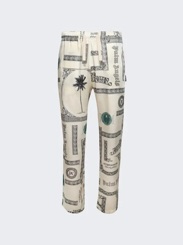 Palm Angels Dollar Cozy Pants And Black - Ivory