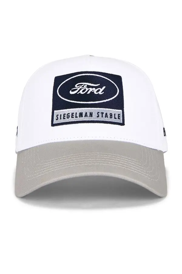 SIEGELMAN STABLE Patched Five Panel Cap - White, Ford Navy, & Ford Grey