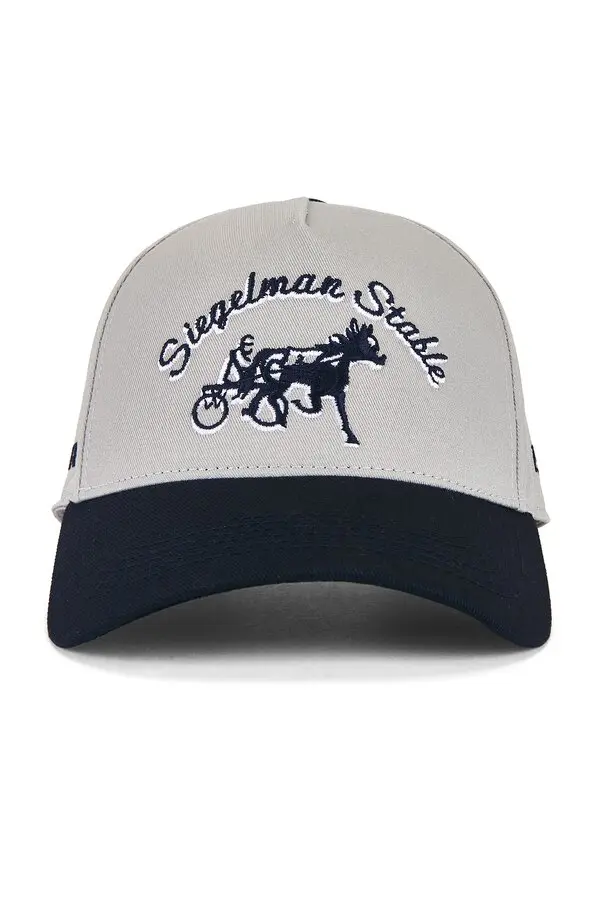 SIEGELMAN STABLE Embroidered Five Panel Cap - Ford Navy & Ford Grey