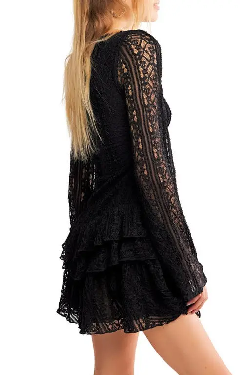 Free People Tabby Lace Mini Dress - Black - 45% Off | Editorialist