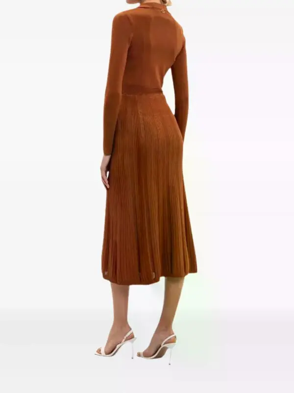 TWINSET Button Ribbed Midi Dress