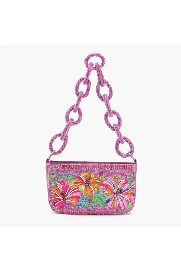 Yumi Kim Tropical Bloom Beaded Shoulder Bag - Purple