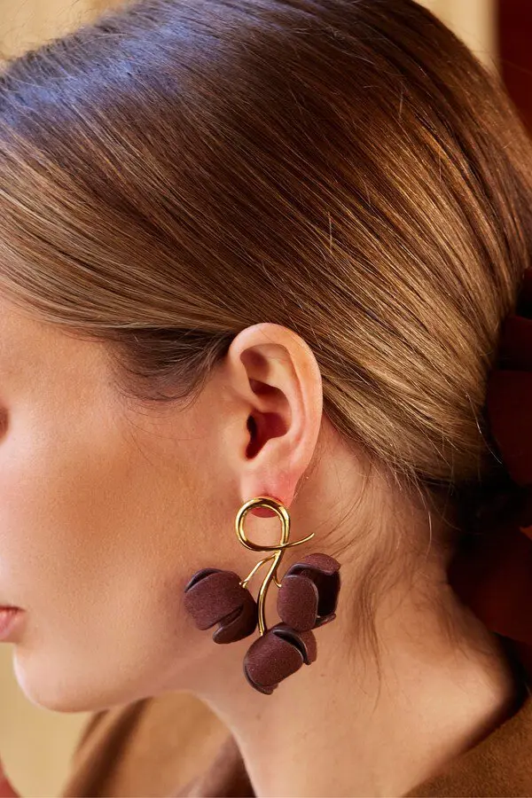 PatBO Bellflower Statement Earrings - Brown
