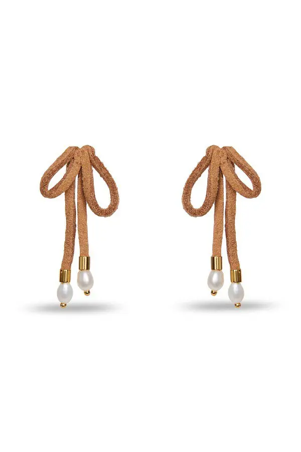 PatBO Faux Suede Bow Earrings