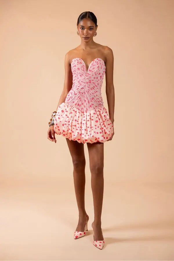 Patbo Dots Embroidered Mini Dress Runway - Pink | Editorialist
