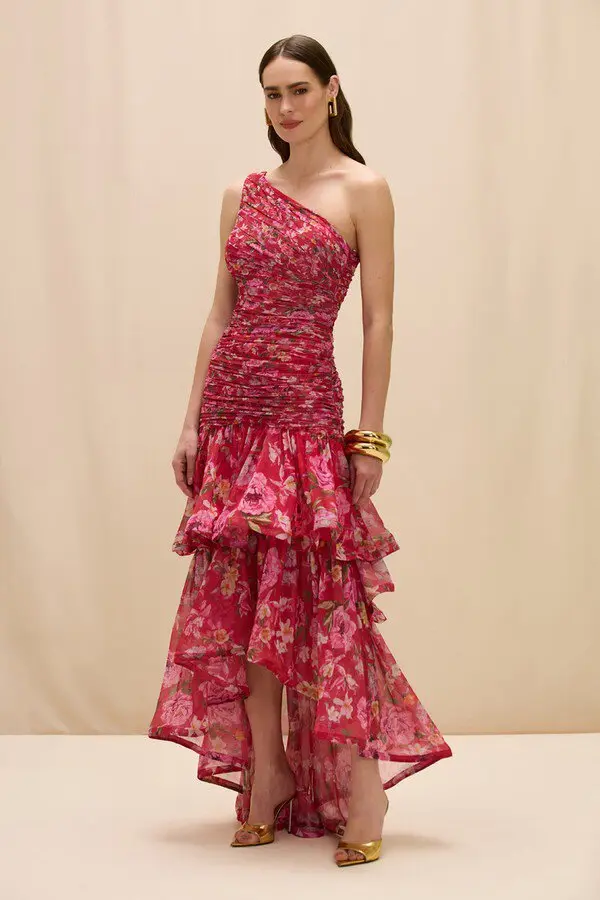 PatBO Peony Asymmetrical Maxi Dress