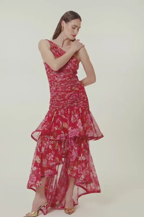 PatBO Peony Asymmetrical Maxi Dress
