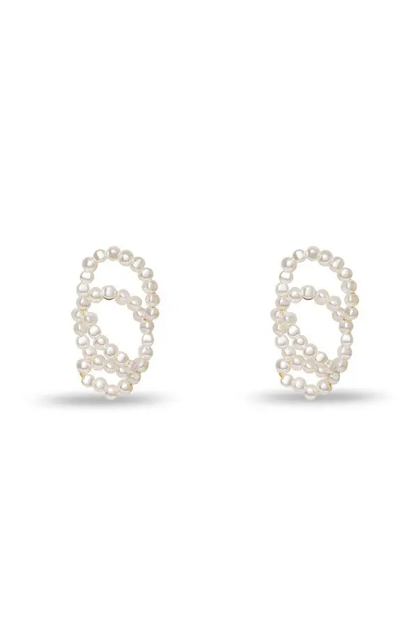 PatBO Loop Pearl Earrings