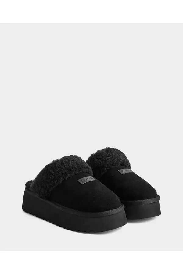 Rudsak Suede Slippers With Faux Shearling Lining