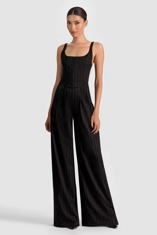 Alice + Olivia Rebecca Tailored Vest Jumpsuit - Black