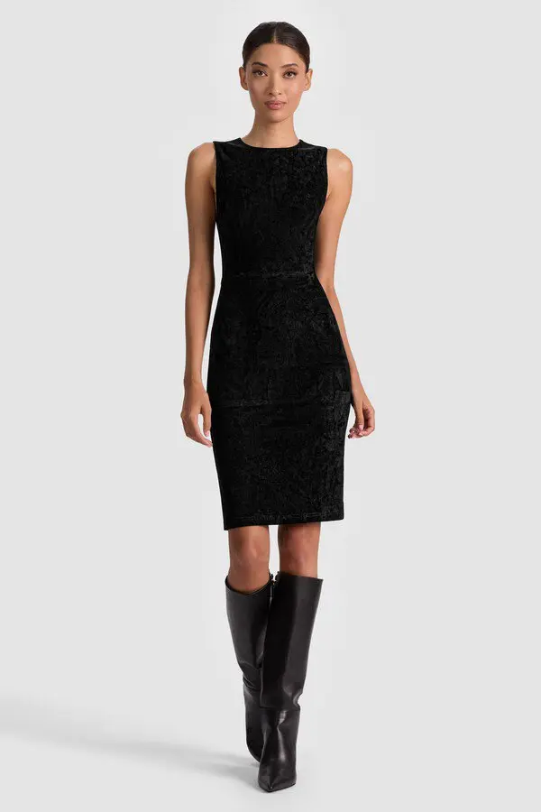 Alice + Olivia Delora Suede Midi Dress