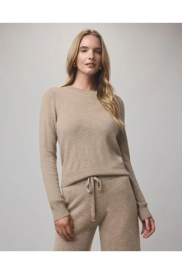 Splendid Tori Cashmere Crewneck Sweater - Natural