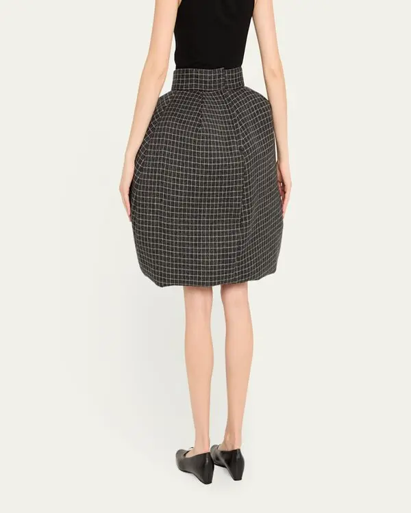 Marc Jacobs Windowpane Check Padded Bubble Skirt