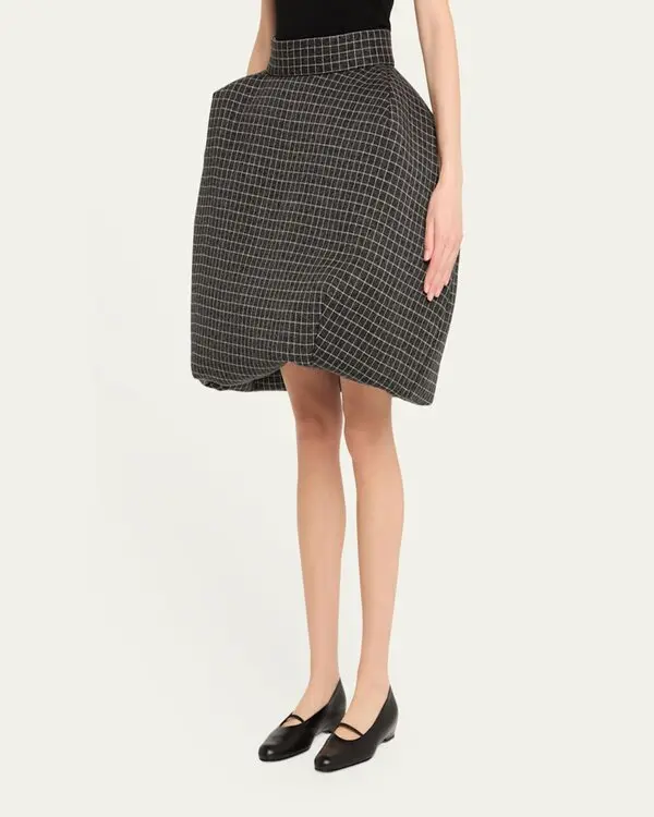 Marc Jacobs Windowpane Check Padded Bubble Skirt