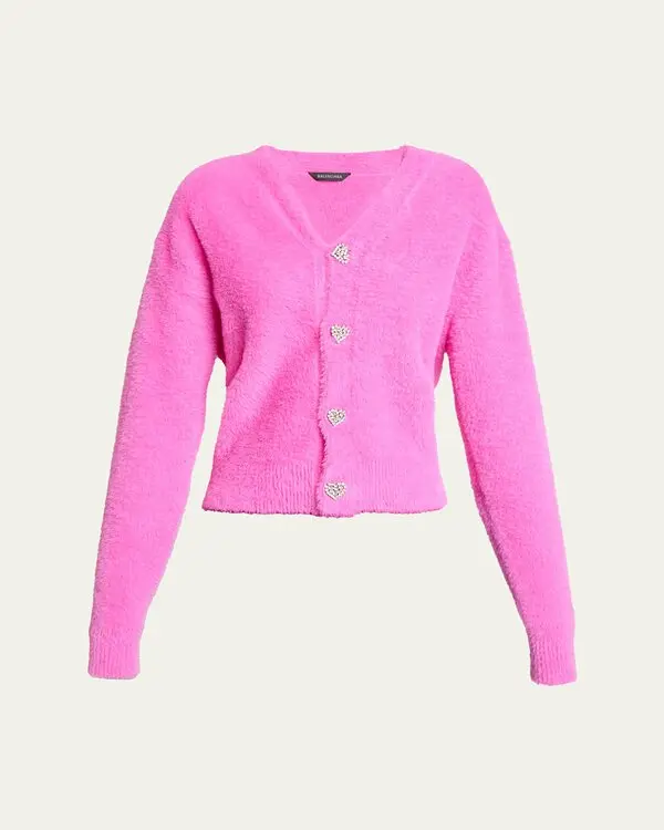Balenciaga Fluffy V-neck Cardigan