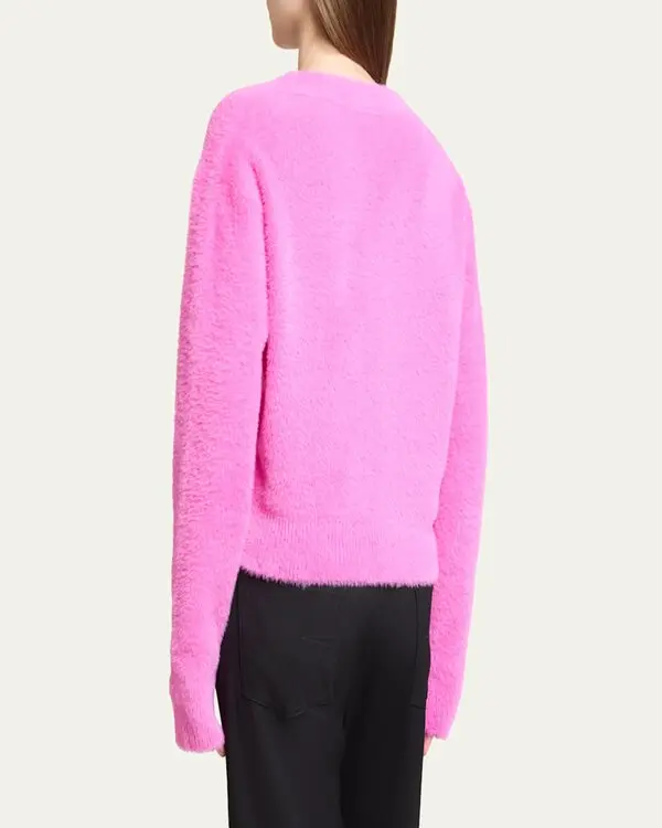 Balenciaga Fluffy V-neck Cardigan