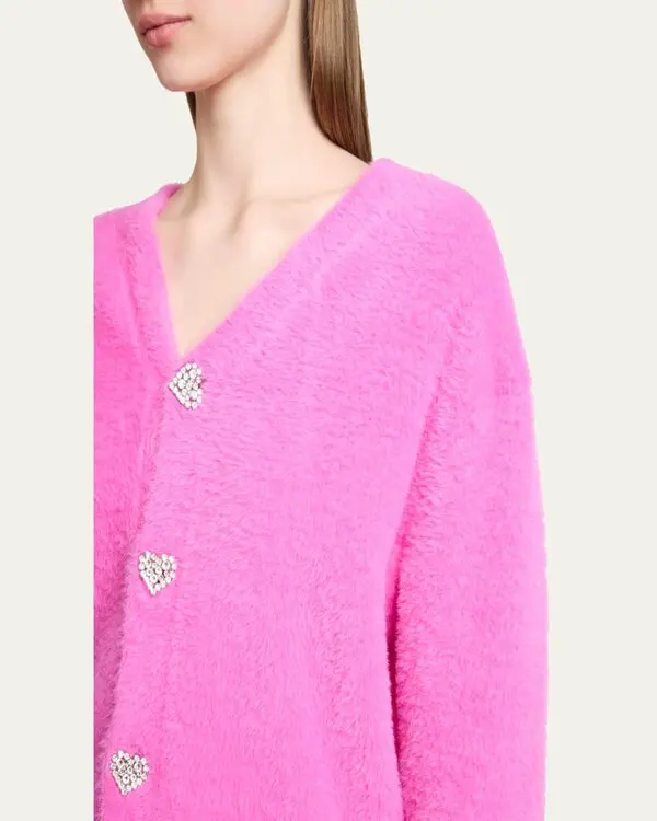 Balenciaga Fluffy V-neck Cardigan