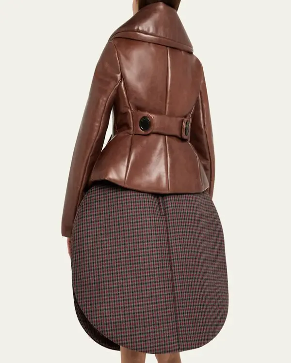 Marc Jacobs Shrunken Leather Double-breasted Jacket
