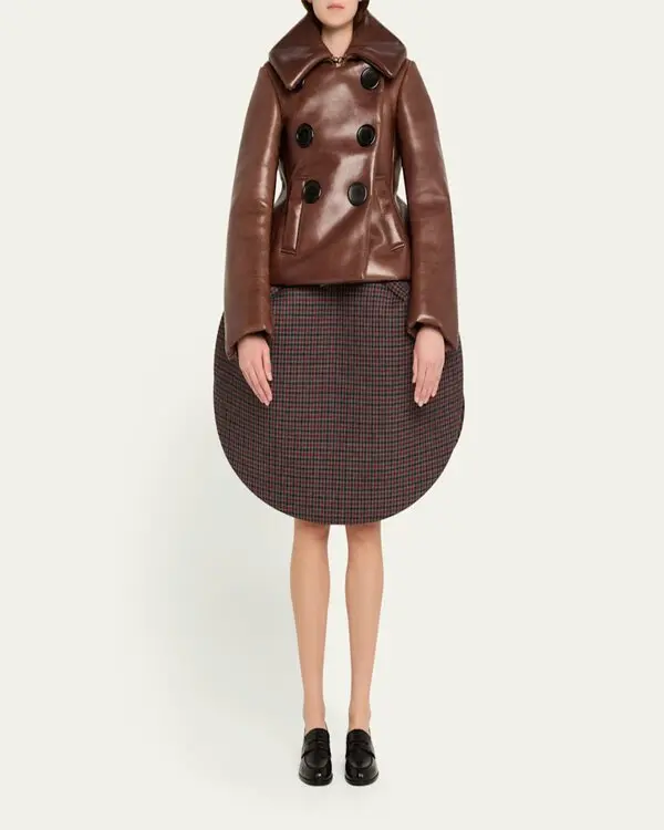 Marc Jacobs Shrunken Leather Double-breasted Jacket