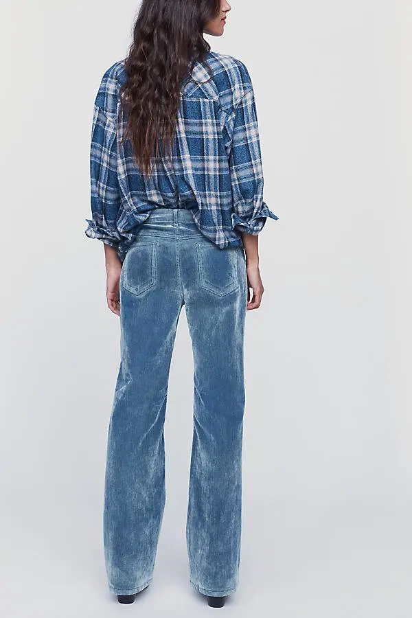PILCRO Essential Flare Mid-rise Flocked Jeans