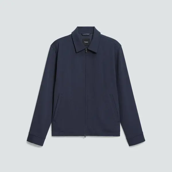 Theory Blouson Zip Jacket In Precision Pique In Baltic - 40% Off