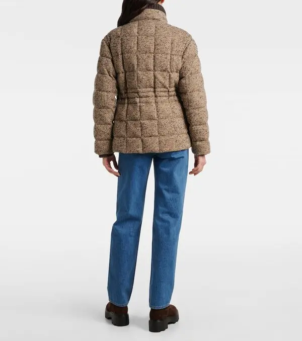 Moncler Antigony Wool-blend Down Jacket - Brown