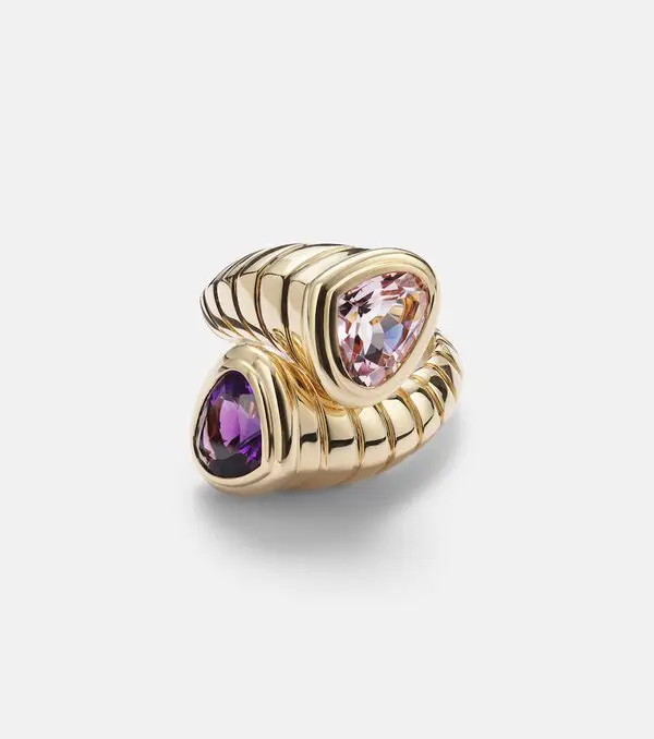 Marina B Trisolina Toi Et Moi 18kt Ring With Morganite And Amethyst - Gold