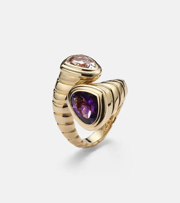 Marina B Trisolina Toi Et Moi 18kt Ring With Morganite And Amethyst