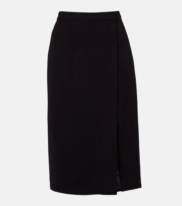 MUGLER Re/edit High-rise Wrap Skirt - Black
