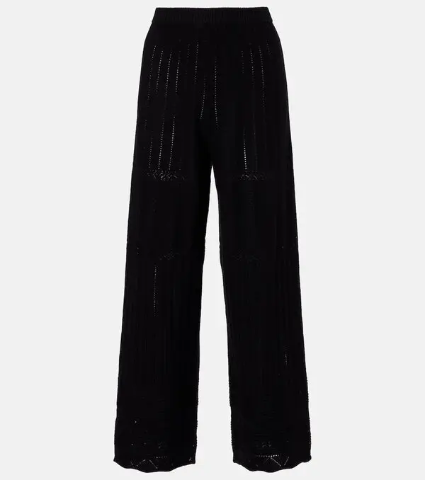 ERES Alliage Pointelle Wide-leg Pants - Black