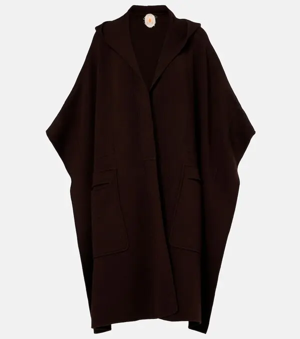 Jardin Des Orangers Wool And Cashmere Hooded Cape - Brown