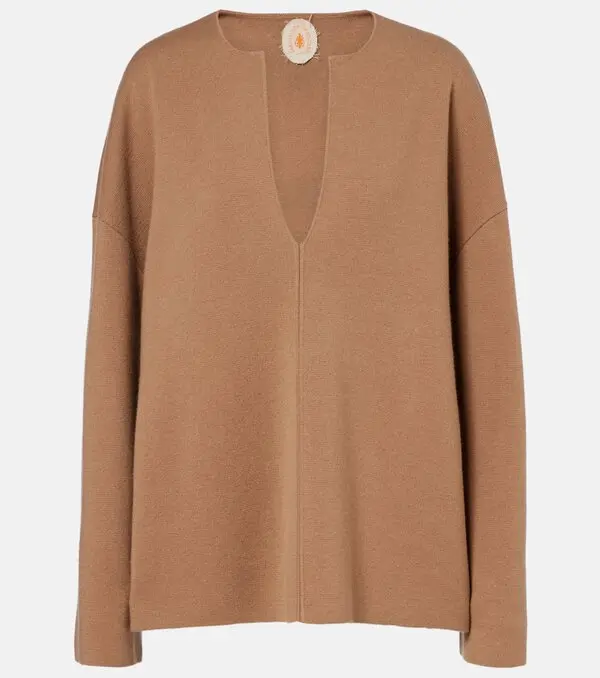 Jardin Des Orangers Serafino Wool And Cashmere Sweater - Brown
