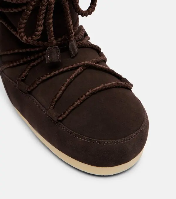 Moon Boot Shearling-lined Suede Snow Boots - Brown