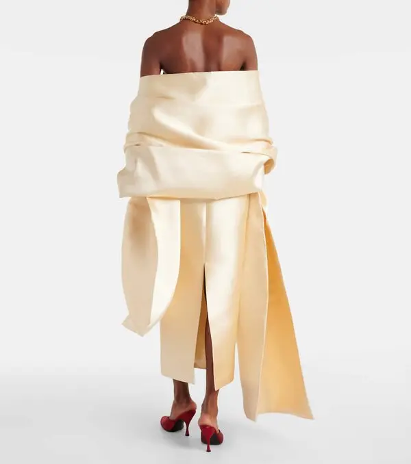Solace London Renee Caped Gown - Yellow