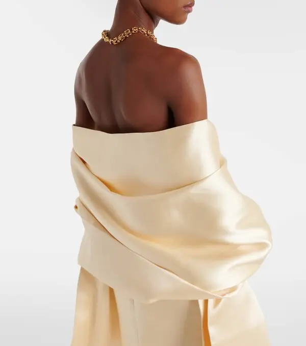 Solace London Renee Caped Gown - Yellow