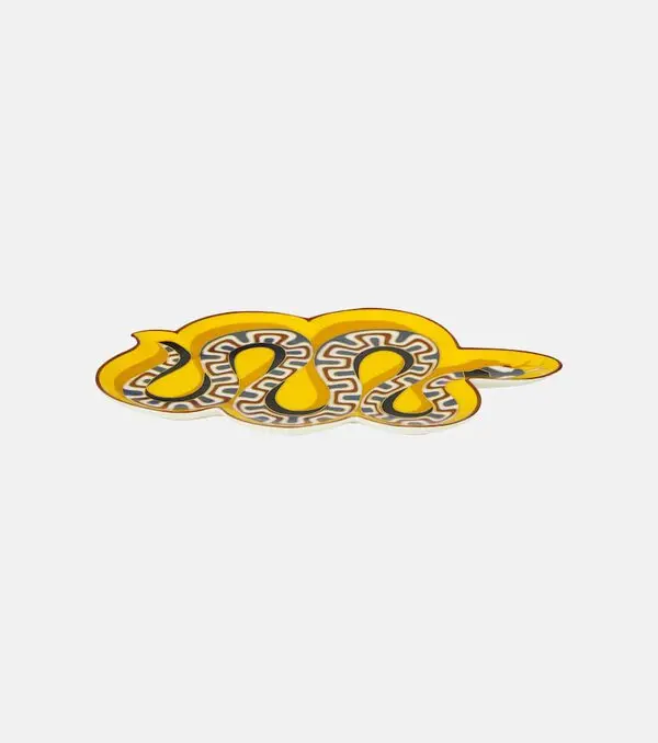 Jonathan Adler Snake Porcelain Decorative Tray - Yellow