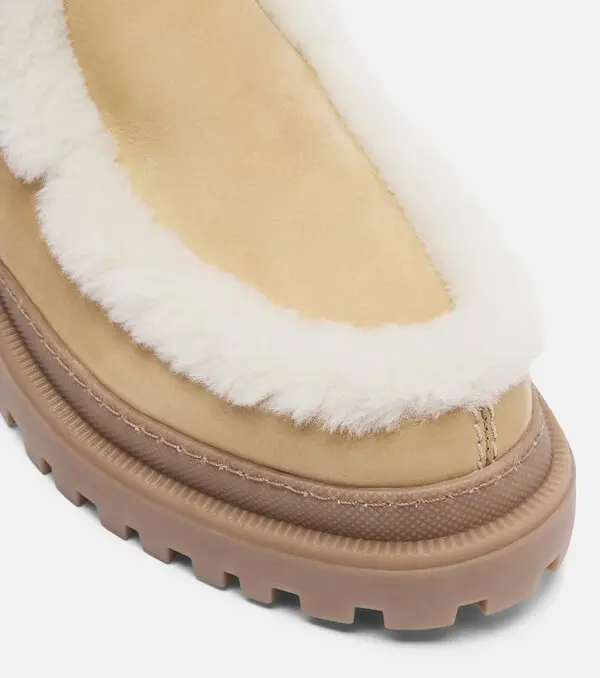 YVES SALOMON Suede Ankle Boots - Beige