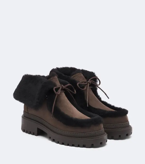 YVES SALOMON Suede Ankle Boots - Brown